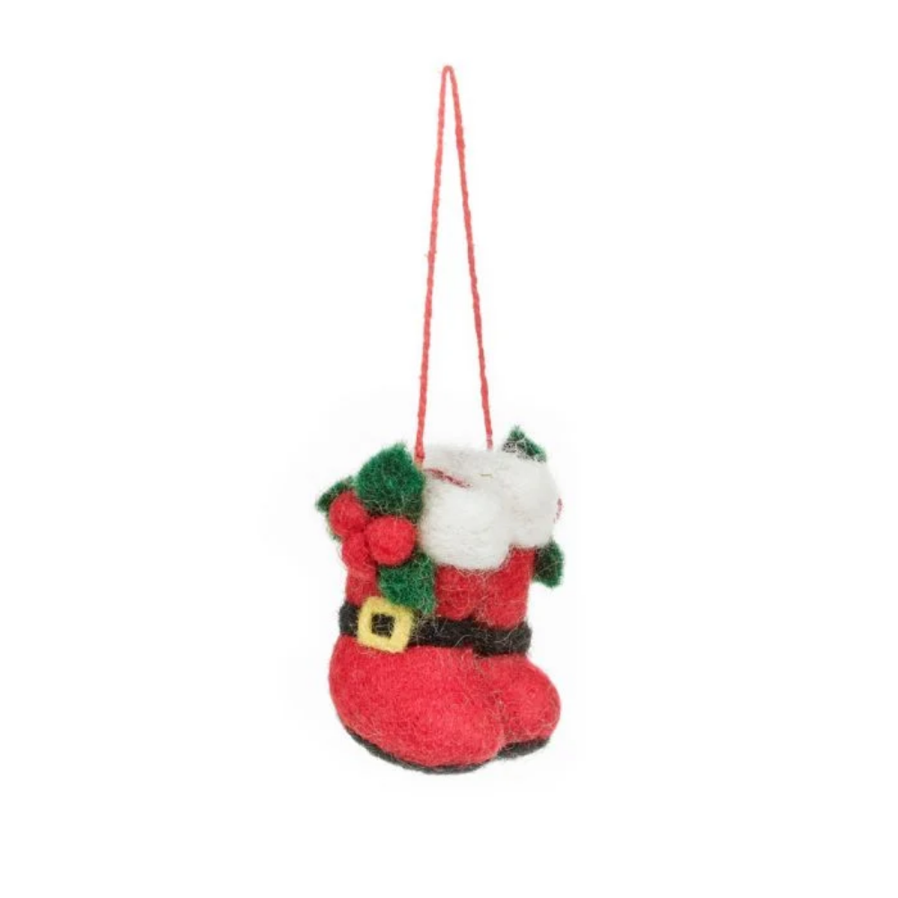 Handmade Felt Santa's Boots Hanging Christmas Decoration - View Gifts ...