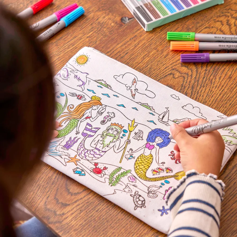 Mermaid Pencil Case | Colour-in Craft Kit - View Gifts | Thames Ditton